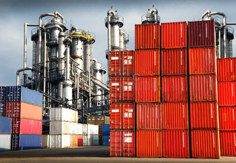 Containers for Freight Transport Stock Image - Image of forwarding ...