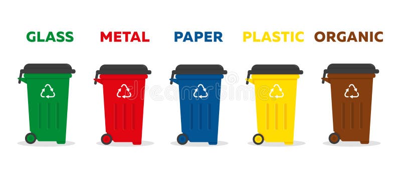 Containers for Garbage of Different Types Stock Illustration ...