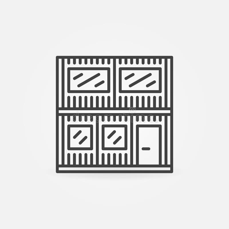 Containers Home Vector Concept Linear Icon or Sign Stock Vector ...