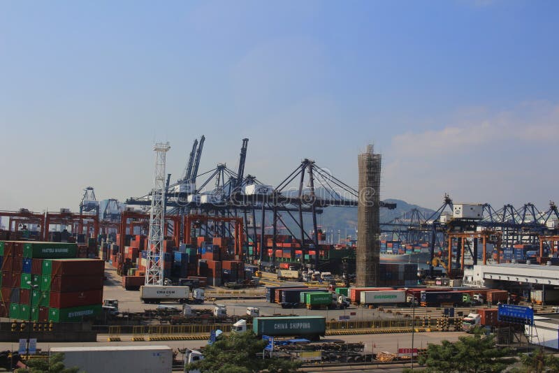 Containers in Hong Kong Kwai Chung Container Terminal Editorial Stock ...