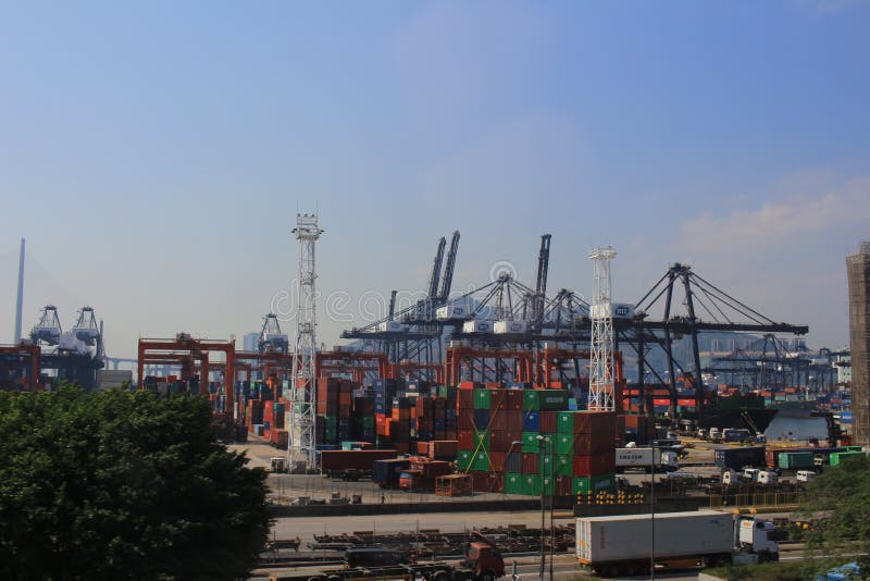 Containers in Hong Kong Kwai Chung Container Terminal Editorial Stock ...