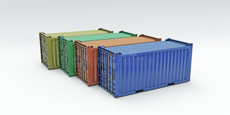 Containers Isolated on White Background Stock Illustration ...