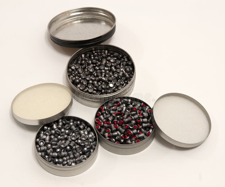 Containers of Lead Air Gun Pellets Stock Photo - Image of cover ...