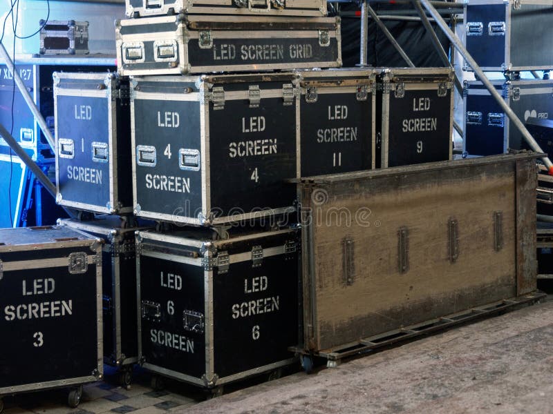 Containers with a Lighting Equipment. Stock Image - Image of object ...