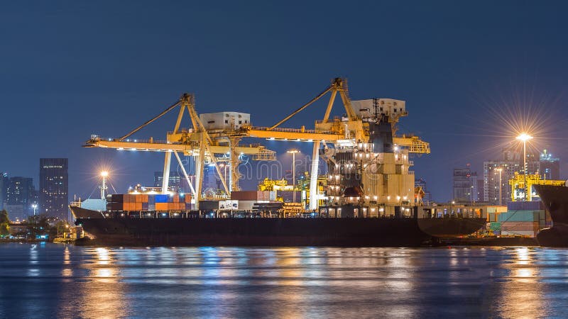 Containers Loading by Crane Stock Photo - Image of kong, loading: 66765272