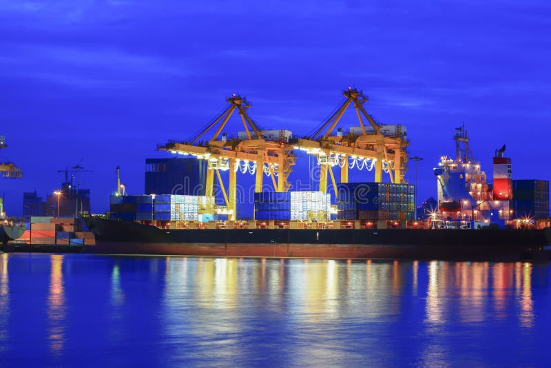 Freighters - Container Ships in Port Editorial Stock Photo - Image of ...