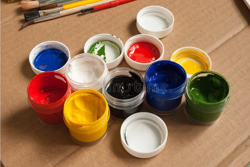 Containers of paint. stock photo. Image of paint, creative - 20684854