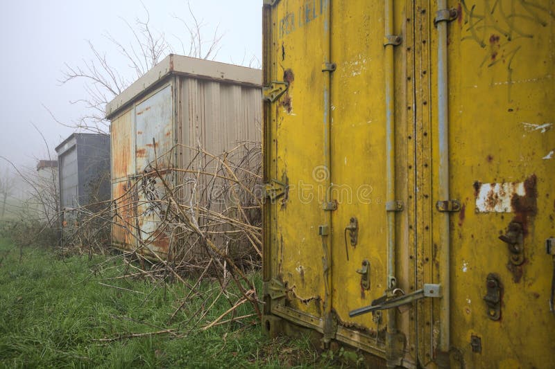 Containers in a park stock image. Image of logistic - 354506139