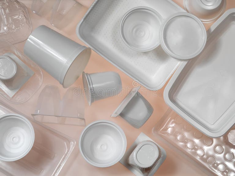 Containers of Plastic and Polystyrene Stock Photo - Image of backgrond ...