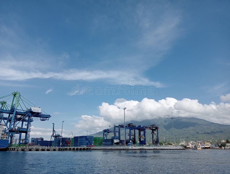 Containers Port of Loading Harbour Views from Sea Editorial Stock Photo ...