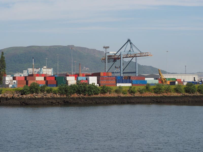 Containers at port stock image. Image of cargo, harbour - 372216559