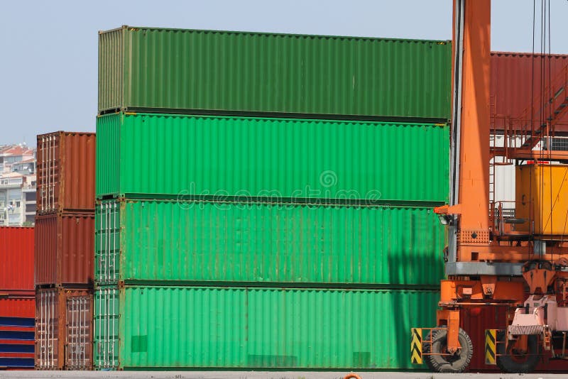 Containers in a port stock image. Image of port, dock - 81671879