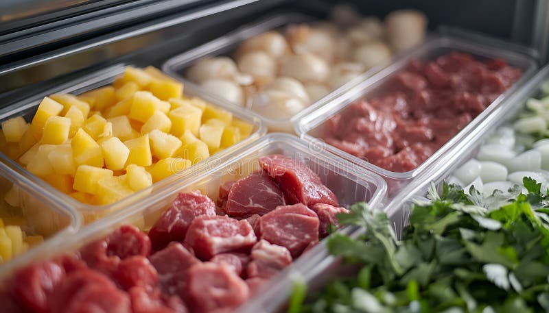 Containers of Prepped Ingredients Symbolize Organized Meal Planning and ...