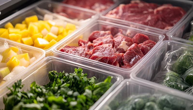 Containers of Prepped Ingredients Symbolize Organized Meal Planning and ...