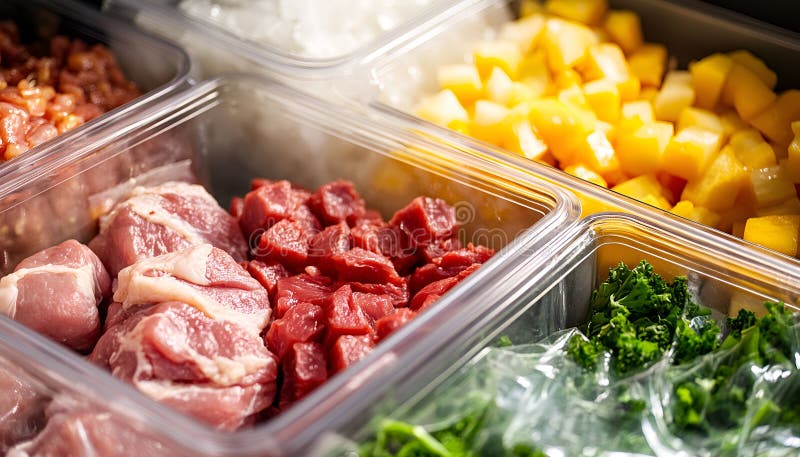 Containers of Prepped Ingredients Symbolize Organized Meal Planning and ...