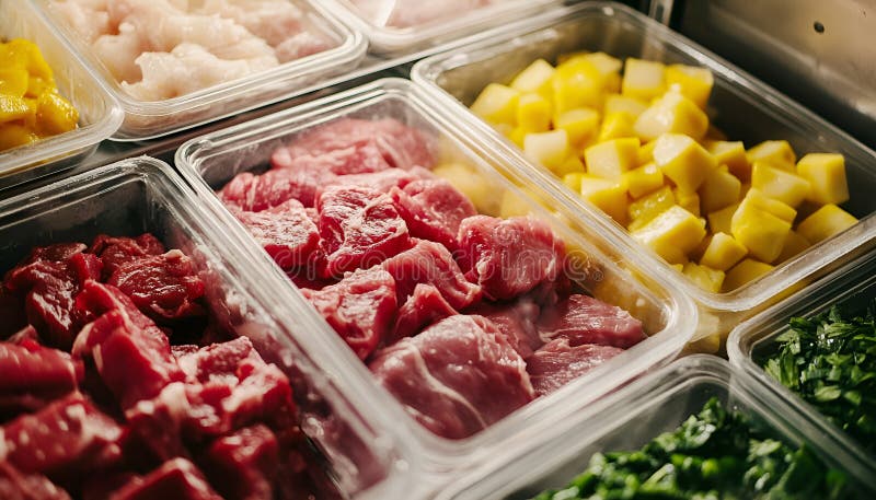 Containers of Prepped Ingredients Symbolize Organized Meal Planning and ...