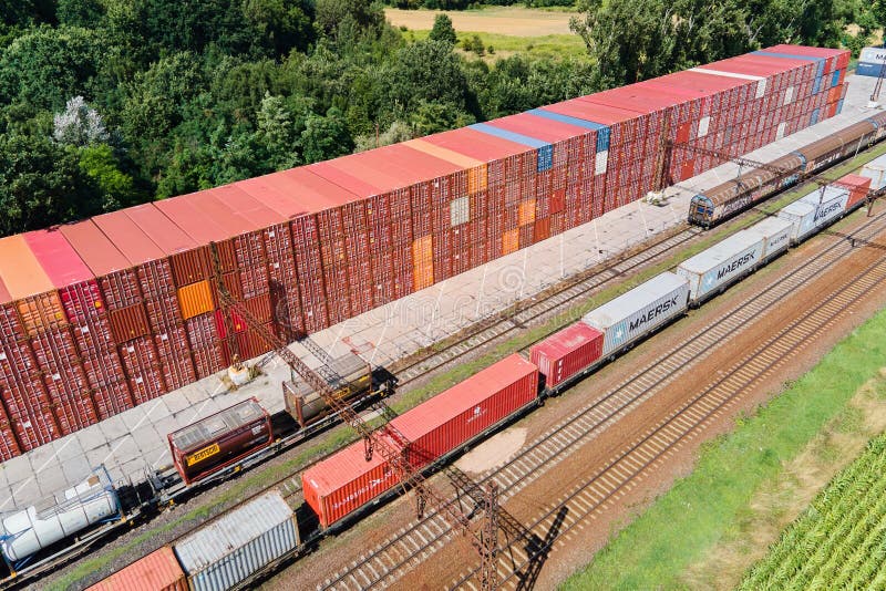 Containers in Railway Station Stock Photo - Image of freight ...