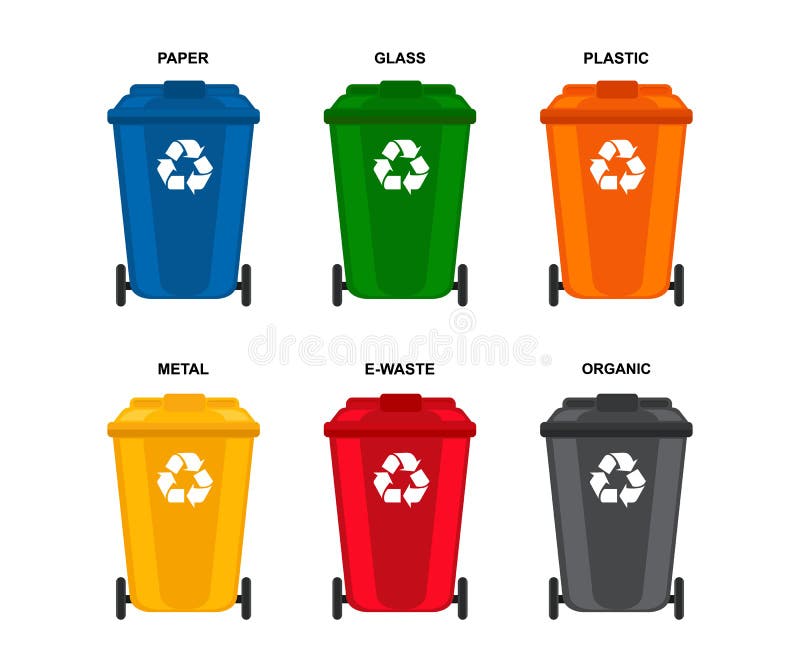 Containers for Recycling Waste. Vector Illustration Isolated on White ...