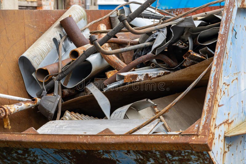 Containers with Scrap Metal for Recycling at the Recycling Center Stock ...