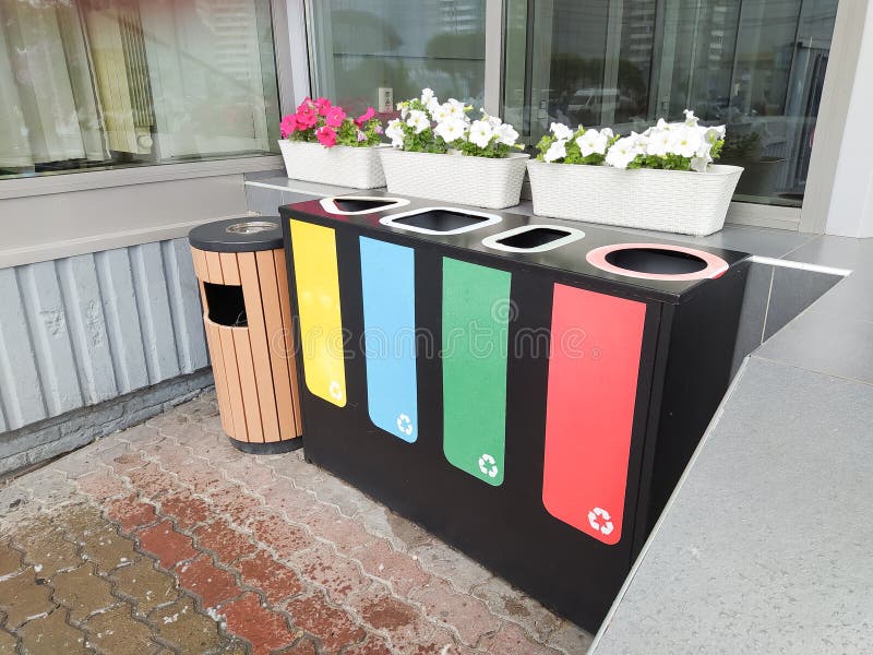 Containers for Separate Collection of Garbage and Waste Stock Photo ...