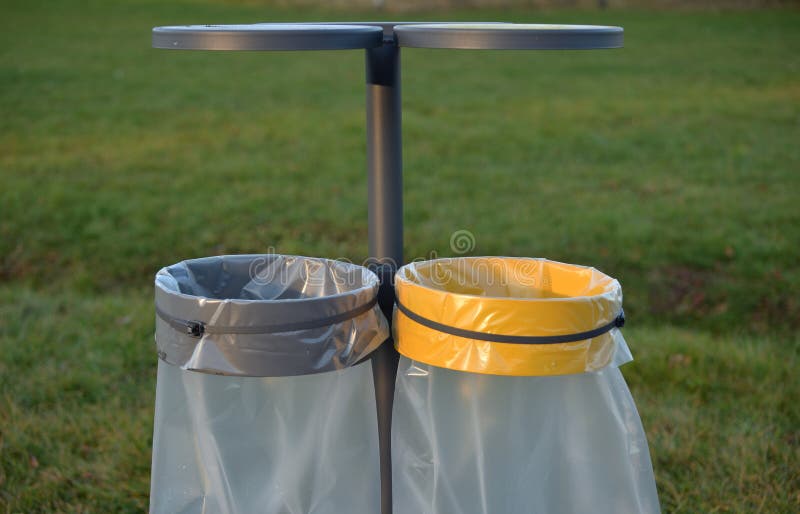 Containers for Separate Waste Collection in Park Stock Photo - Image of ...