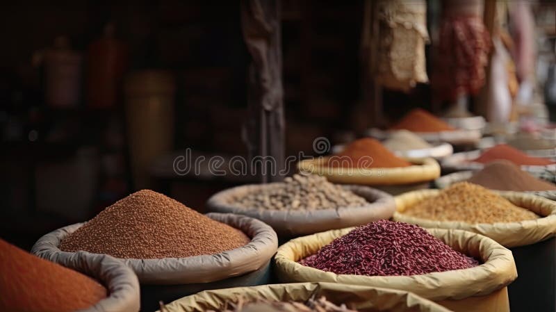 Containers with a Set of Oriental Spices and Spices at a Traditional ...