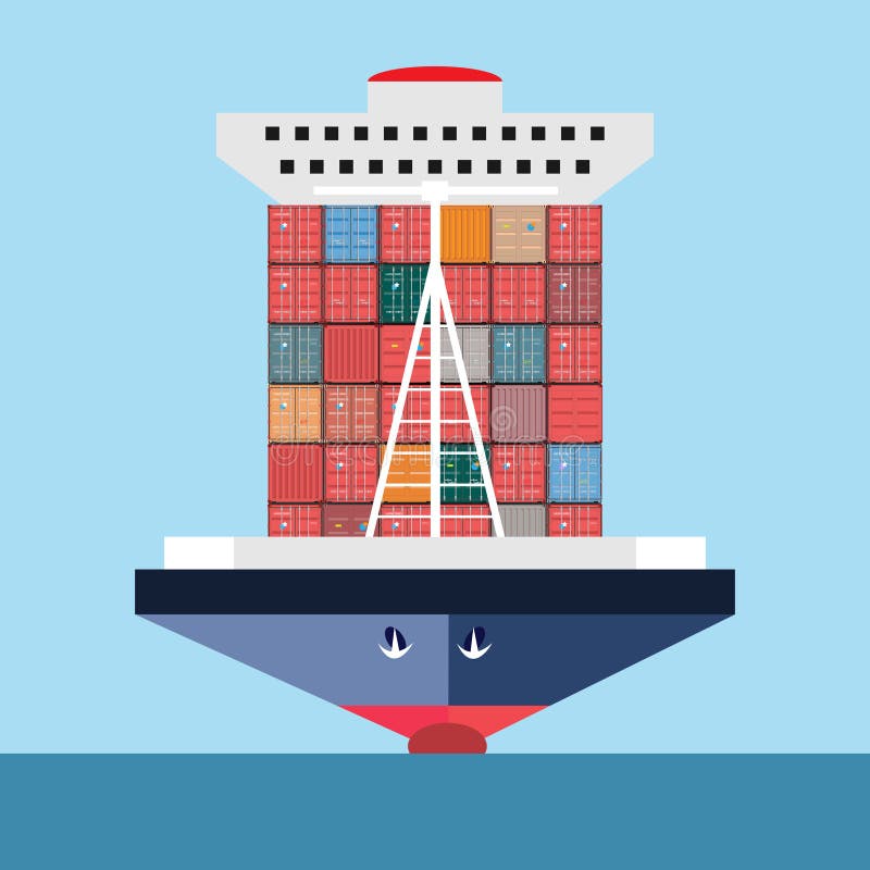 Containers Ship Background Red Abstract Vector Stock Vector ...