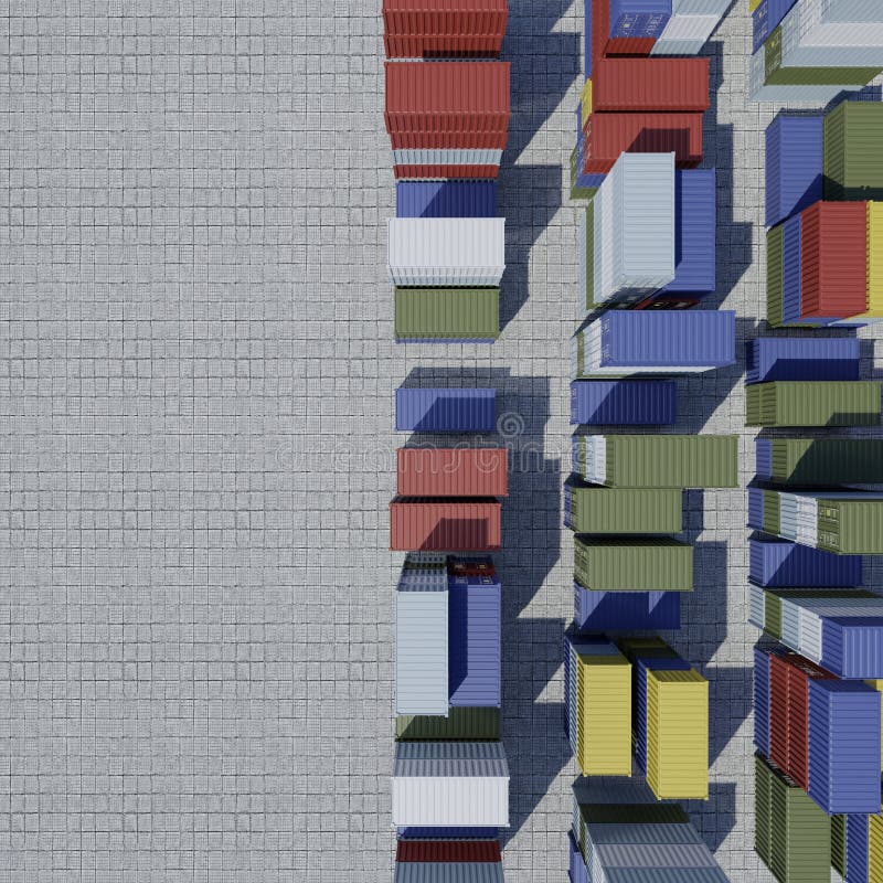 Containers for Ship in Harbor. Logistics. Shipping Cargo at Dock Stock ...