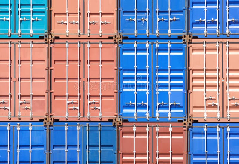 Colorful Metal Freight Shipping Containers Stock Image - Image of heavy ...