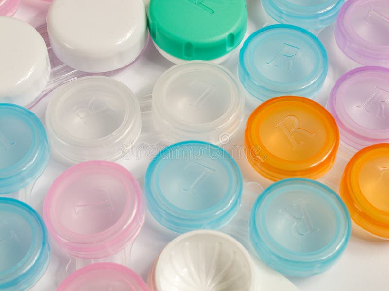 Containers for Soft Contact Lenses, Multi-coloured, for Cleaning and ...