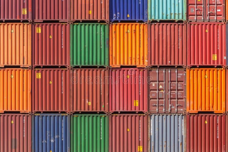 Shipping Cargo Containers Stack Yard Stock Image - Image of open, port ...