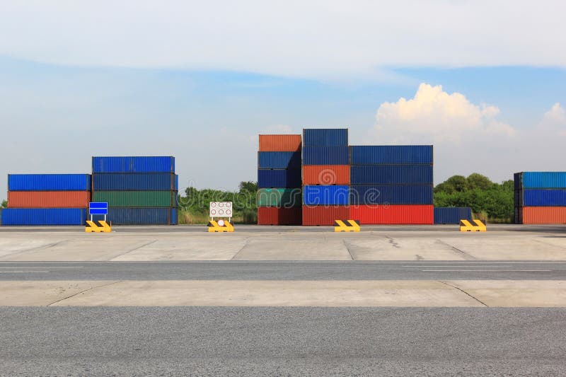 The Containers are Stacked in Distribution Warehouse.Shipping and ...