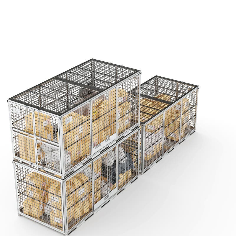 Containers Stacked for Shipping Isolated on White Stock Illustration ...