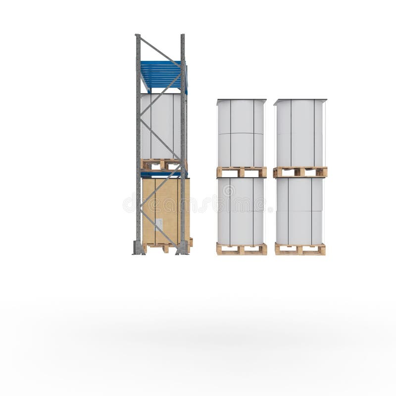 Containers Stacked for Shipping Isolated on White Stock Illustration ...