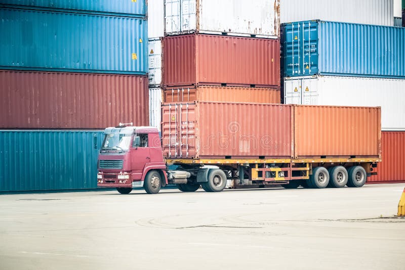 Containers storage area stock image. Image of stack, yard - 54918027