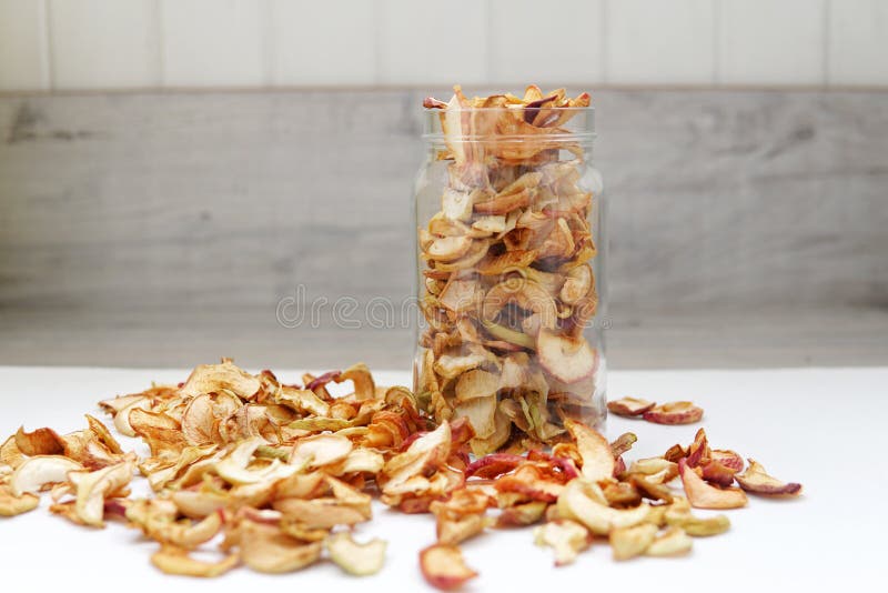 Containers for Storing Dried Apples in Winter Stock Photo - Image of ...
