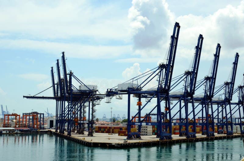 Containers Terminal in the Port of Cristobal, Panama. Stock Photo ...