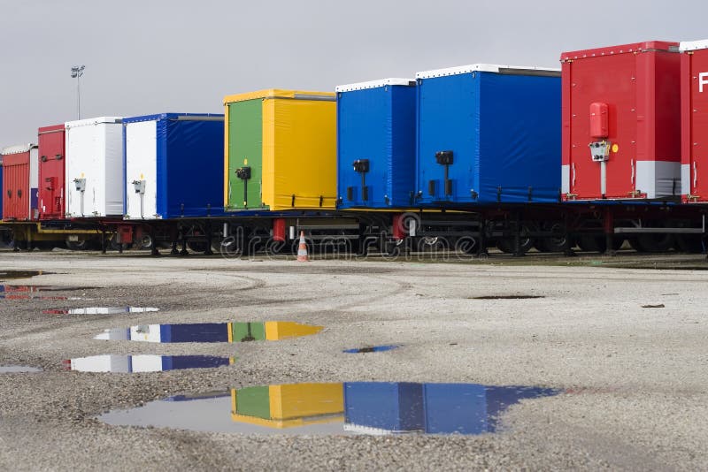 Containers at warehouse stock photo. Image of truck, delivery - 3415958