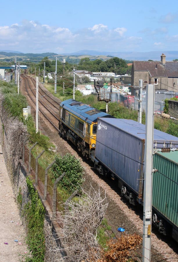 66710 Containers, West Coast Main Line Carnforth Editorial Image ...