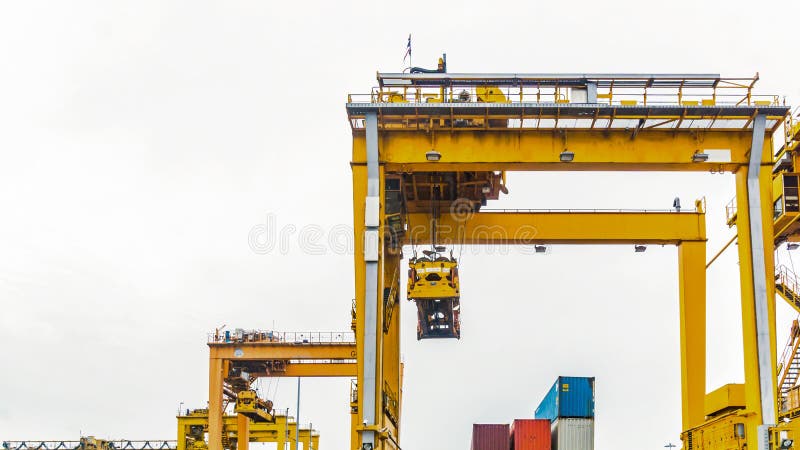 Containers Wharf and Container Cranes Stock Photo - Image of containers ...