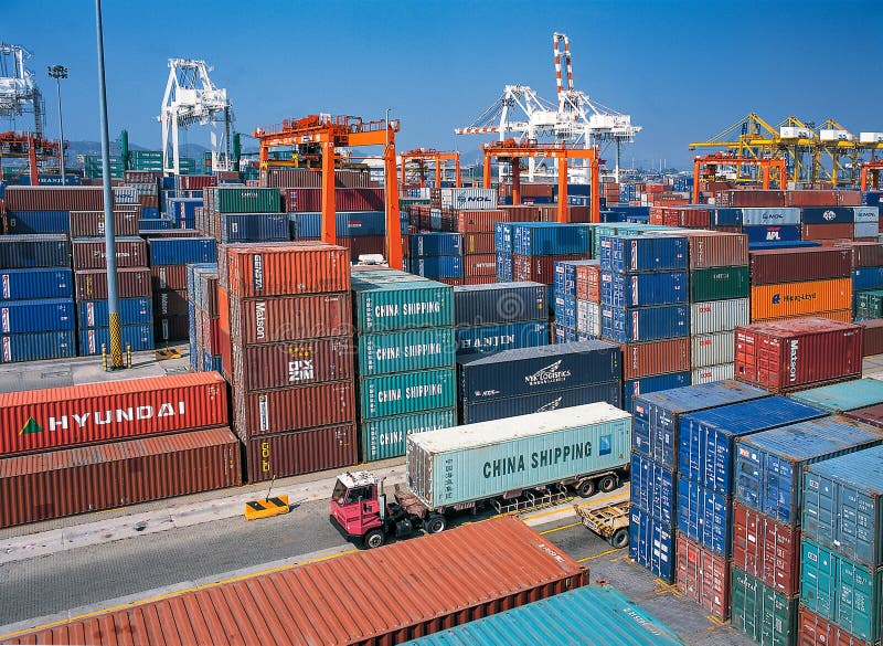 Rail yard for containers editorial image. Image of asia - 57376375