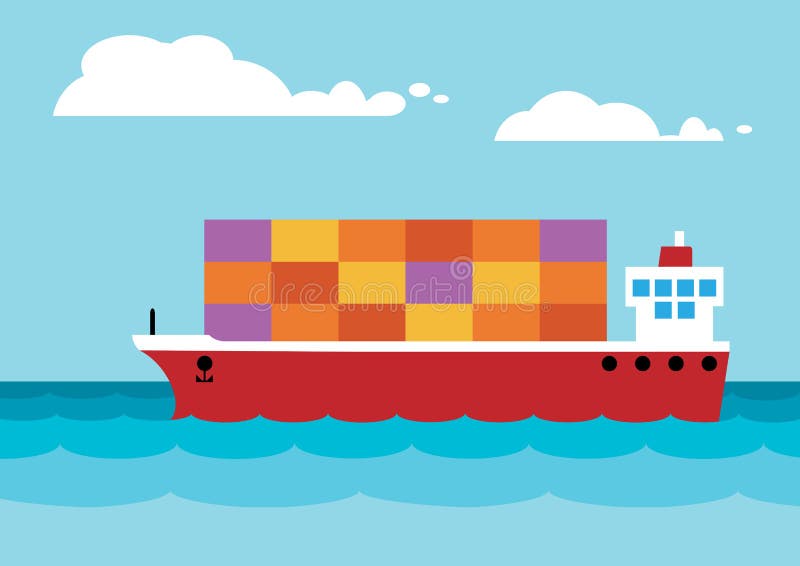 Containerschiff stock abbildung. Illustration von kanal - 35691002