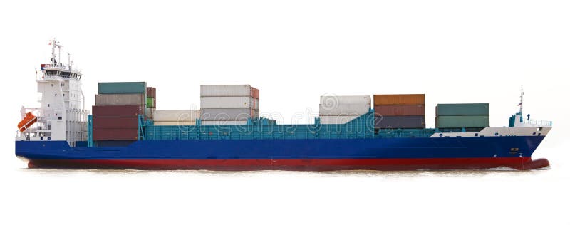 Containerschiff stockbild. Bild von meer, fracht, farbe - 6486983