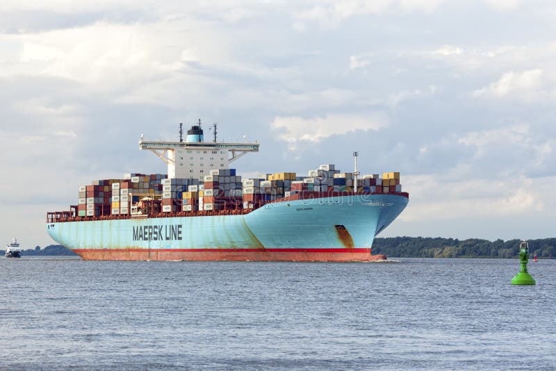 Containerschiff Edith-Maersk Redaktionelles Stockbild - Bild von segel ...