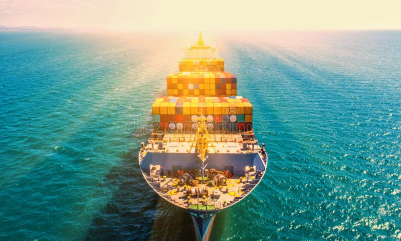 Containerschiff Im Import-export Und in Geschäft Logistisch Durch Kran ...