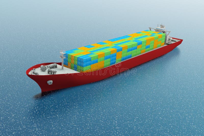De Lading Van Het Containerschip Stock Illustratie - Illustratie ...