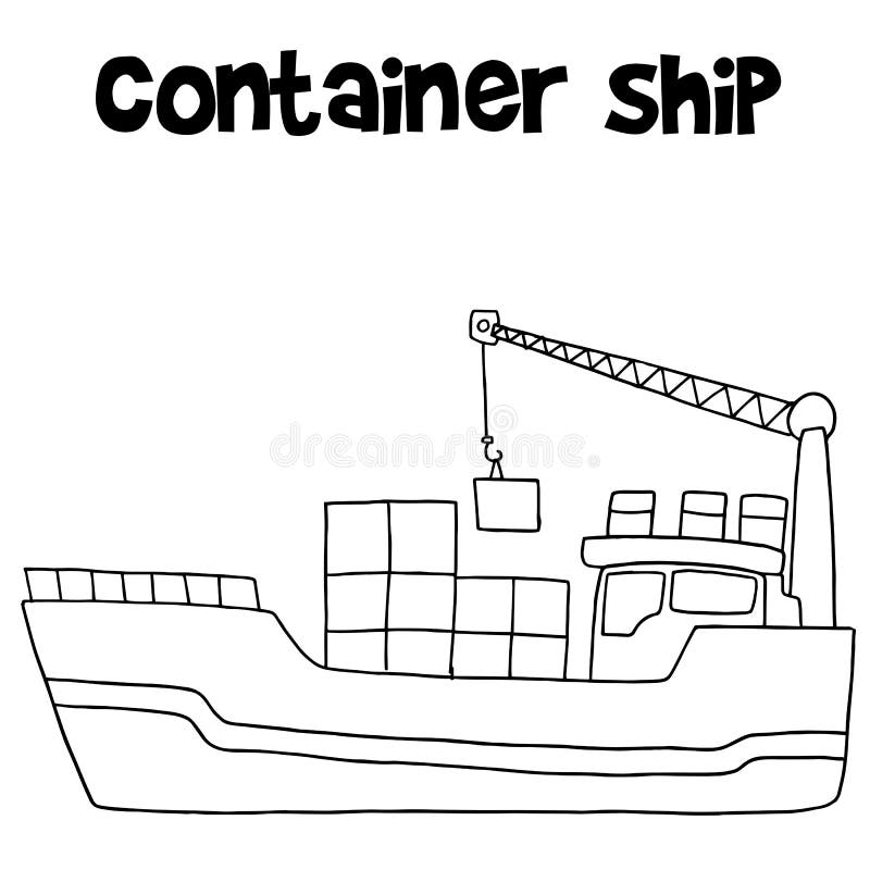 Vervoer Van Het Beeldverhaal Van De Containervrachtwagen Vector Illustratie - Illustration of ...