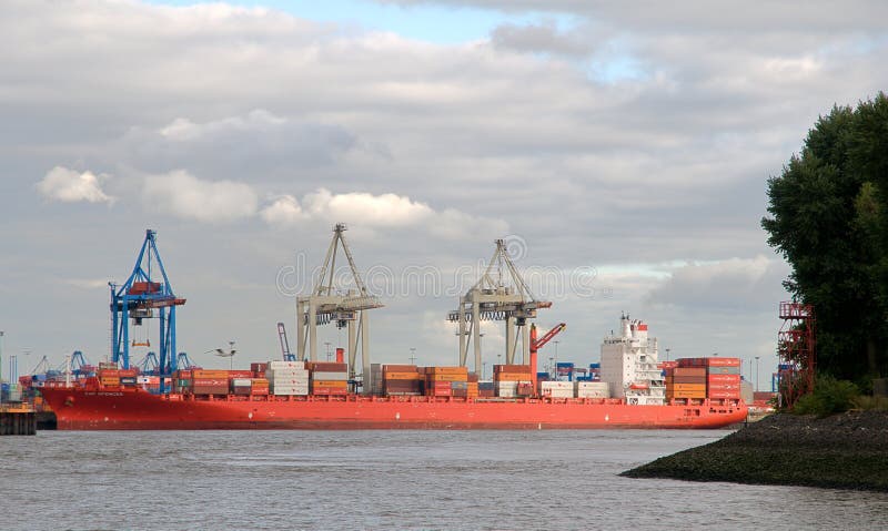 Containership in port editorial image. Image of customs - 35071575