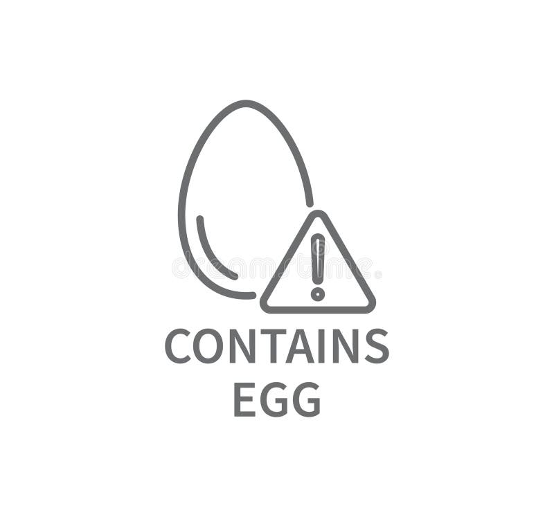 Contains Egg Food Allergy Vector Line Icon Stock Vector - Illustration ...