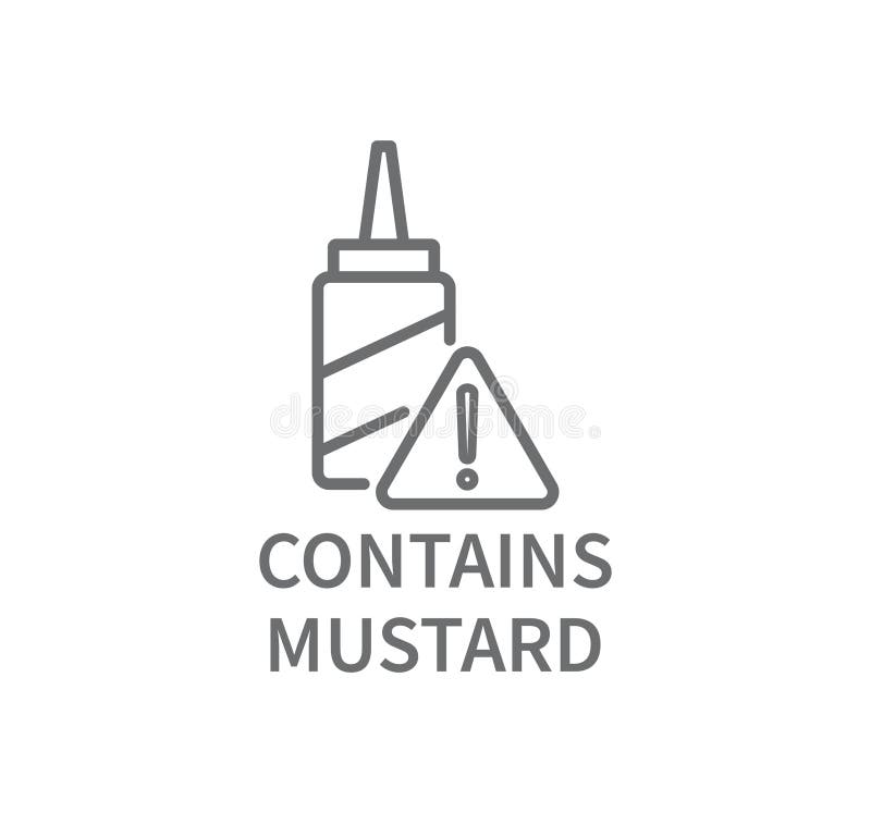 Contains Mustard Food Allergy Vector Line Icon Stock Vector ...
